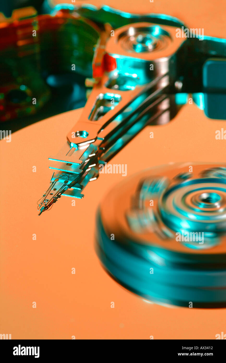 Computer Hard Drive w Interior Exposed Stock Photo - Alamy