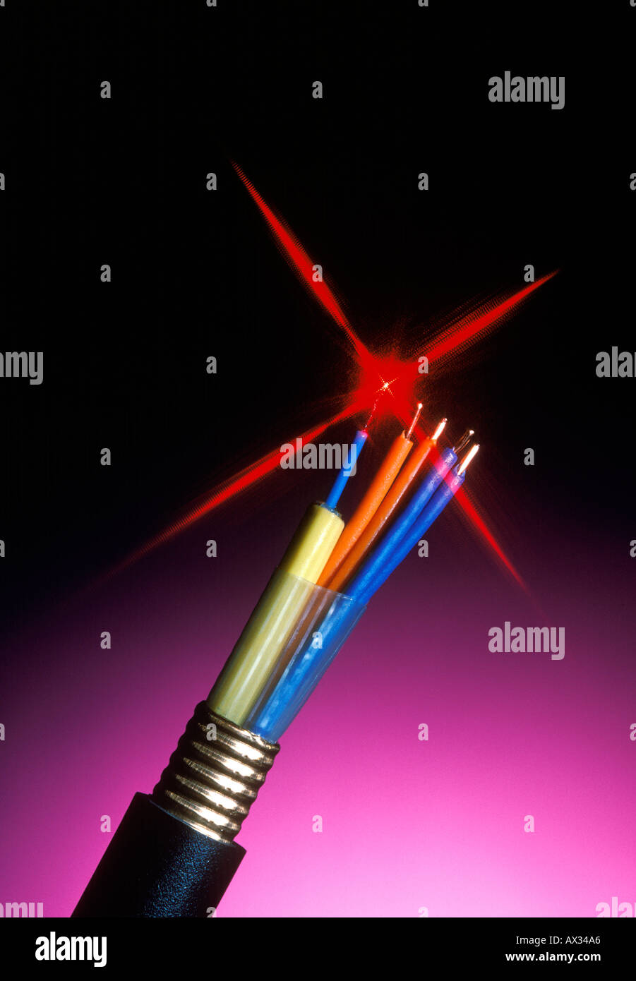 Fiber Optic & Copper Wire Cable Stock Photo - Alamy