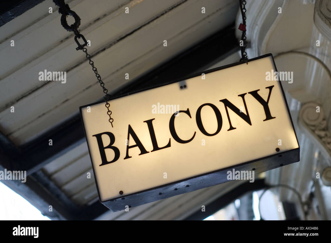Balcony Sign Shaftesbury Avenue London England UK Stock Photo - Alamy