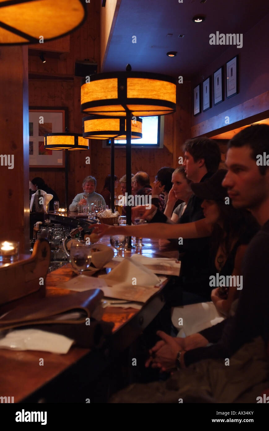 CANADA Alberta Banff Banff National Park Nightlife at the Maple Leaf ...