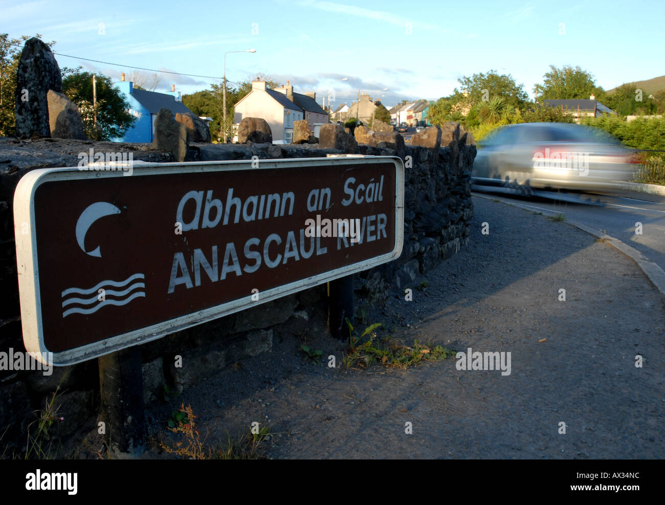 The quaint farming village of Annascaul on the Dingle Peninsula in ...
