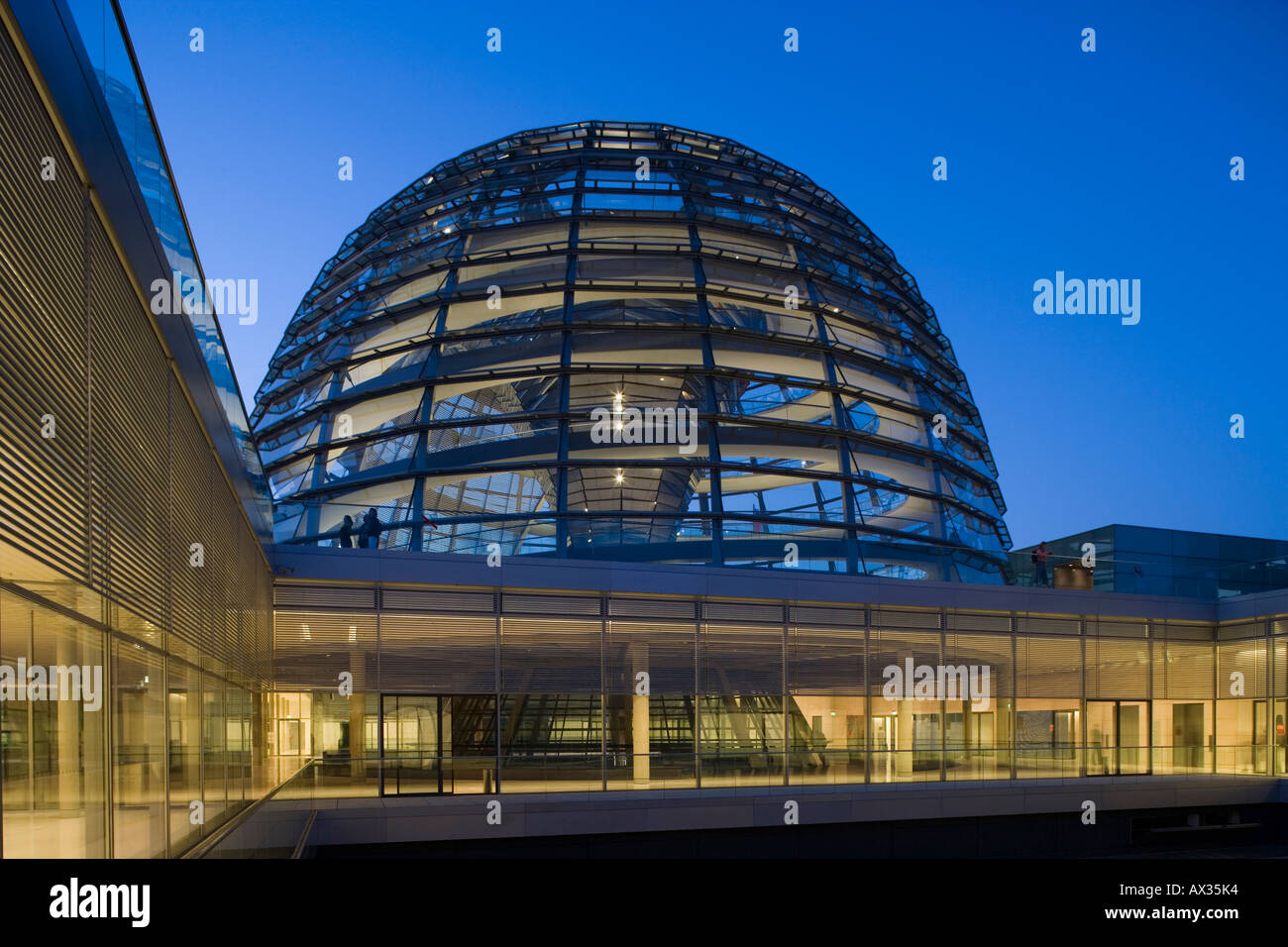 Glass dome of the Reichstag, seat of Bundestag or German Parliament by ...
