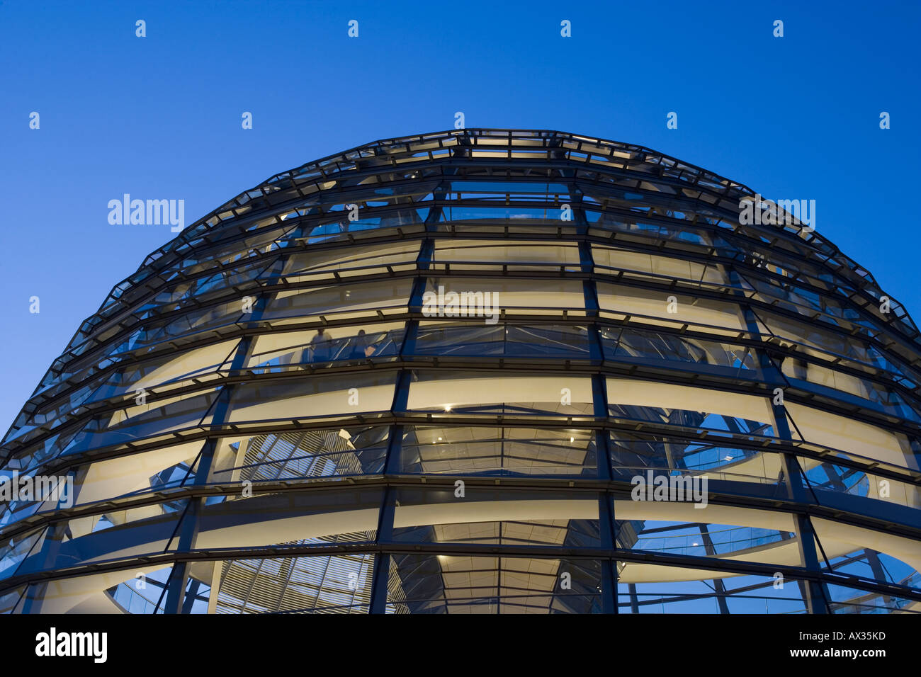 Glass dome of the Reichstag, seat of Bundestag or German Parliament by ...