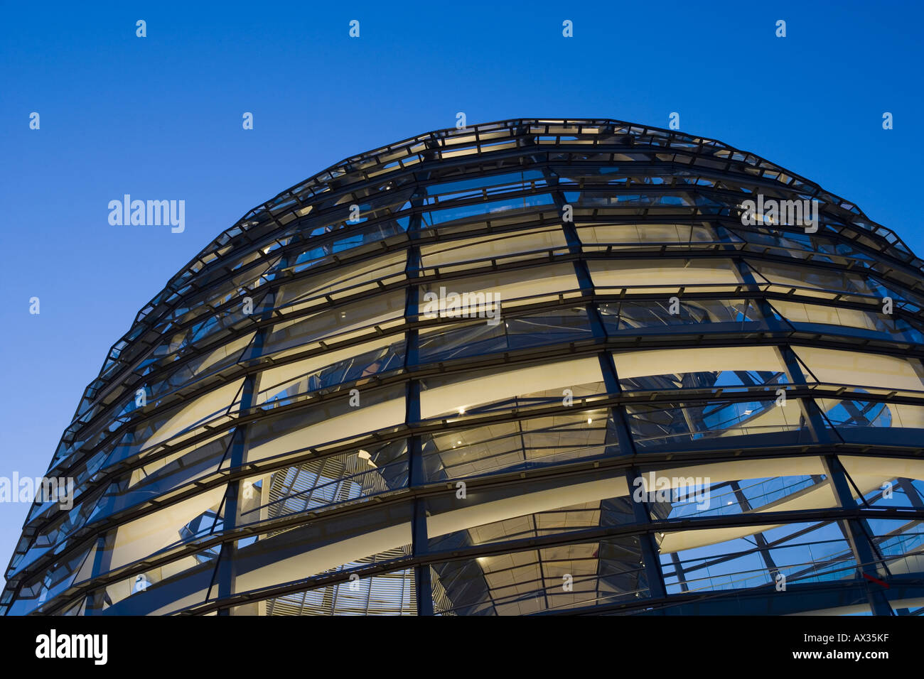 Glass dome of the Reichstag, seat of Bundestag or German Parliament by ...