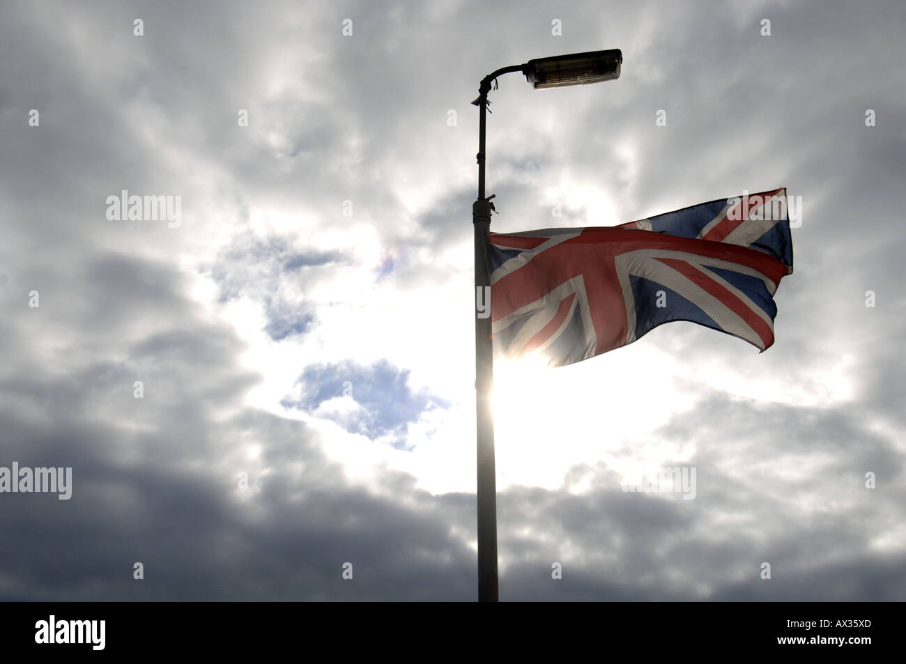 The flag of Britian and the United Kingdom flying above the Shankill ...