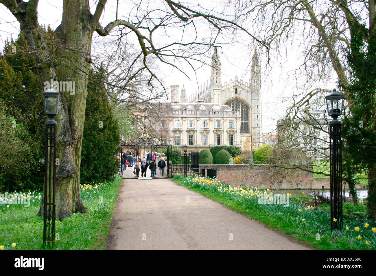 The entrance to Clare College from the Backs, Cambridge, England Stock ...