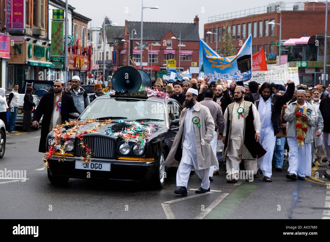 Muslim parade in the memory of the prophet Muhammad (pbuh Stock Photo ...