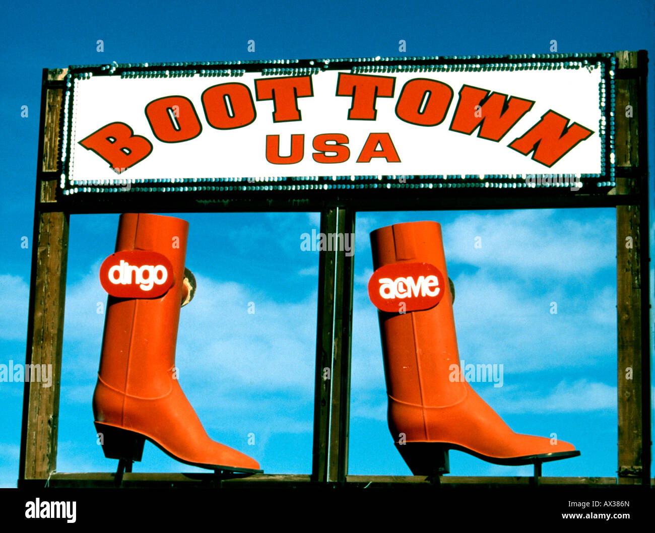 Boot store sign in USA Stock Photo - Alamy