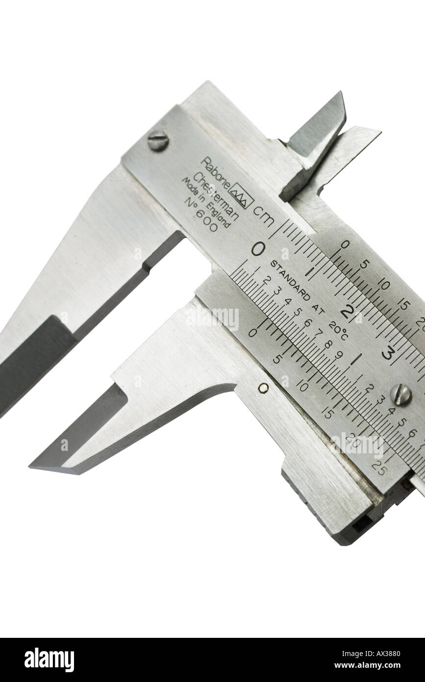 Vernier Calipers Closeup on white background Stock Photo - Alamy