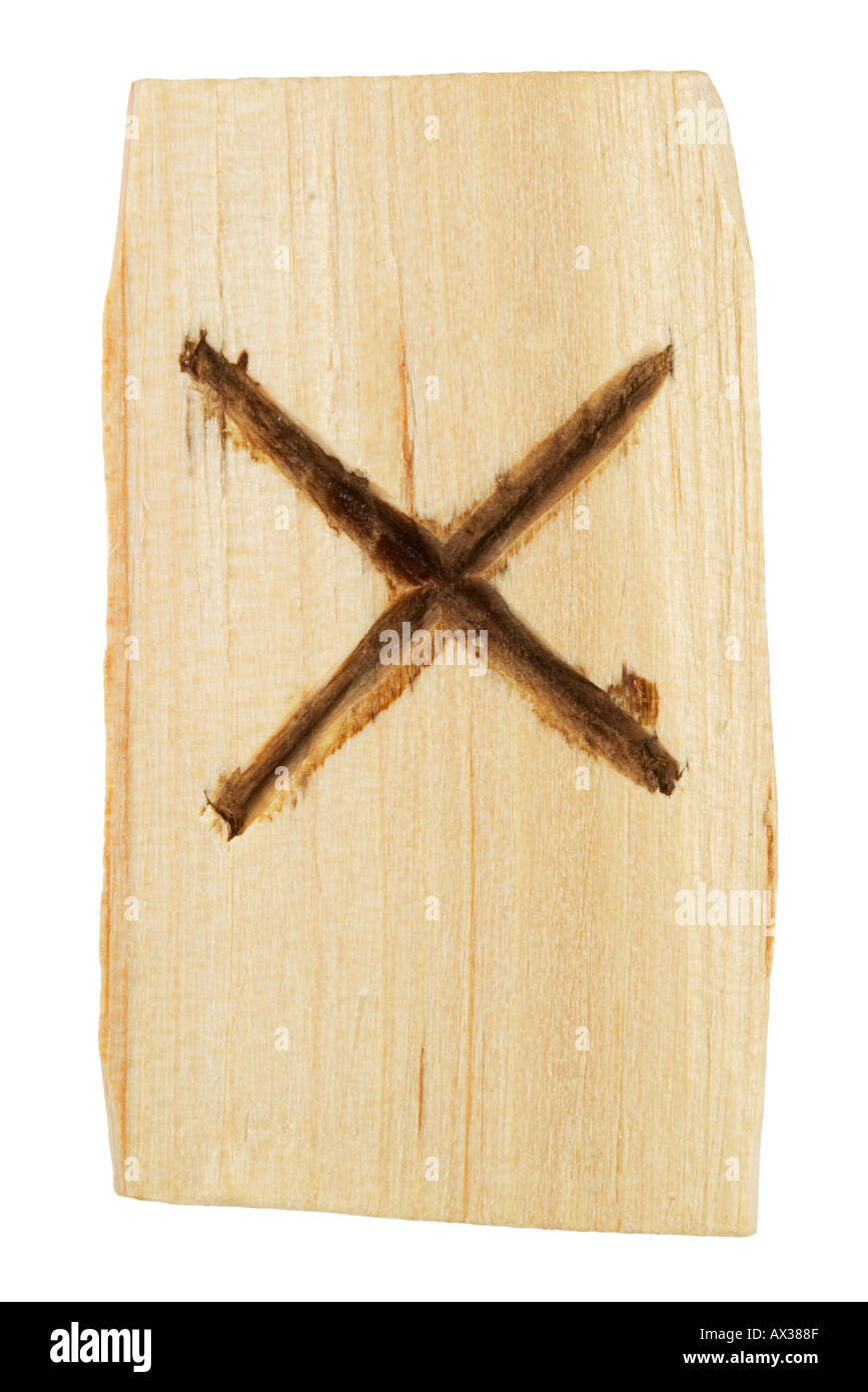 Proper rune stave Gebo made from traditional Mountain Ash Rowan and ...