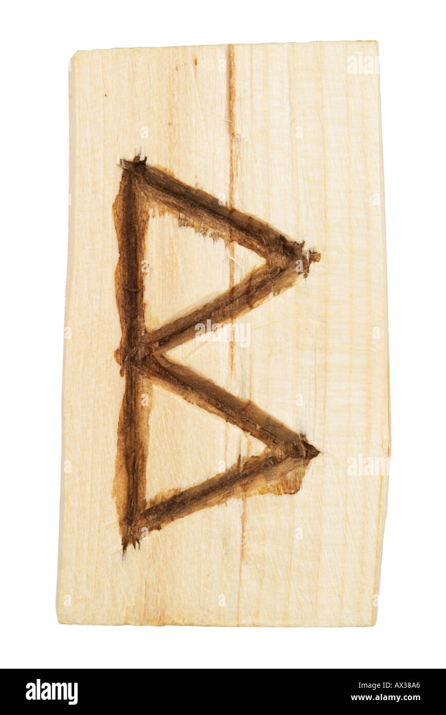 Proper rune stave berkana made from traditional Mountain Ash Rowan and ...