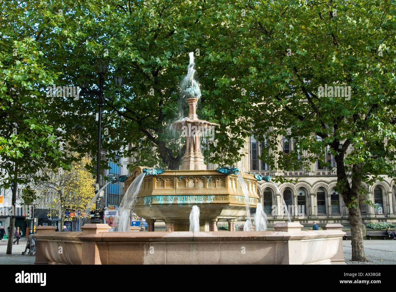 water fountain in Albert square Stock Photo - Alamy