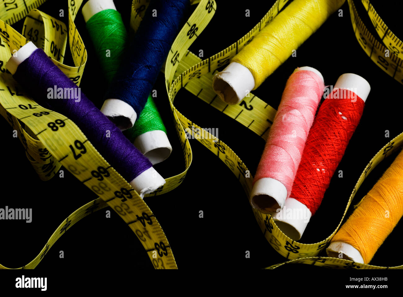 measuring tape and thread Stock Photo - Alamy