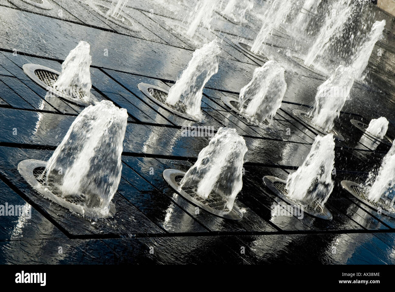 Water feature in Piccadilly Gardens Manchester UK Stock Photo - Alamy