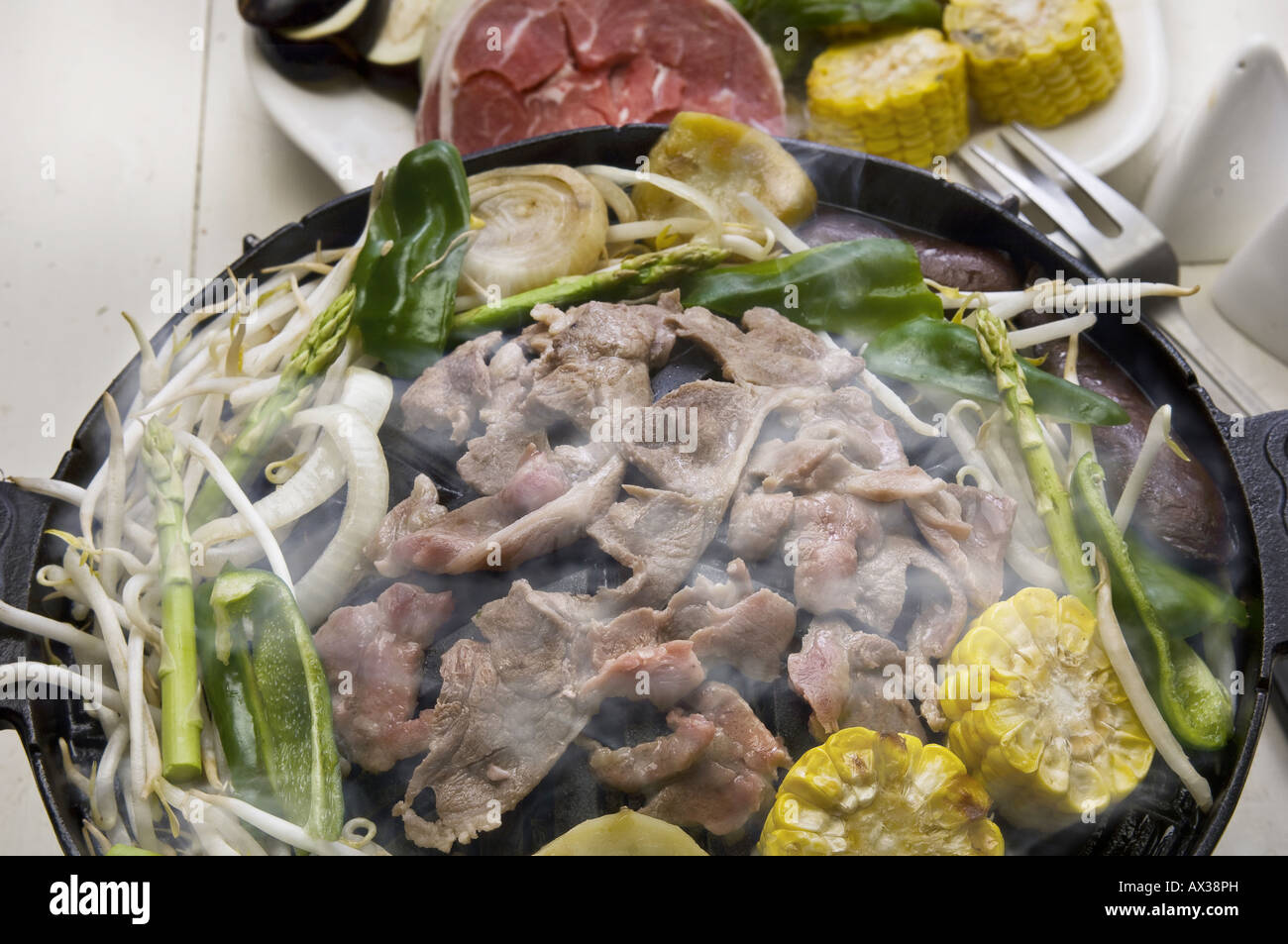 Mongolian mutton barbecue Stock Photo - Alamy