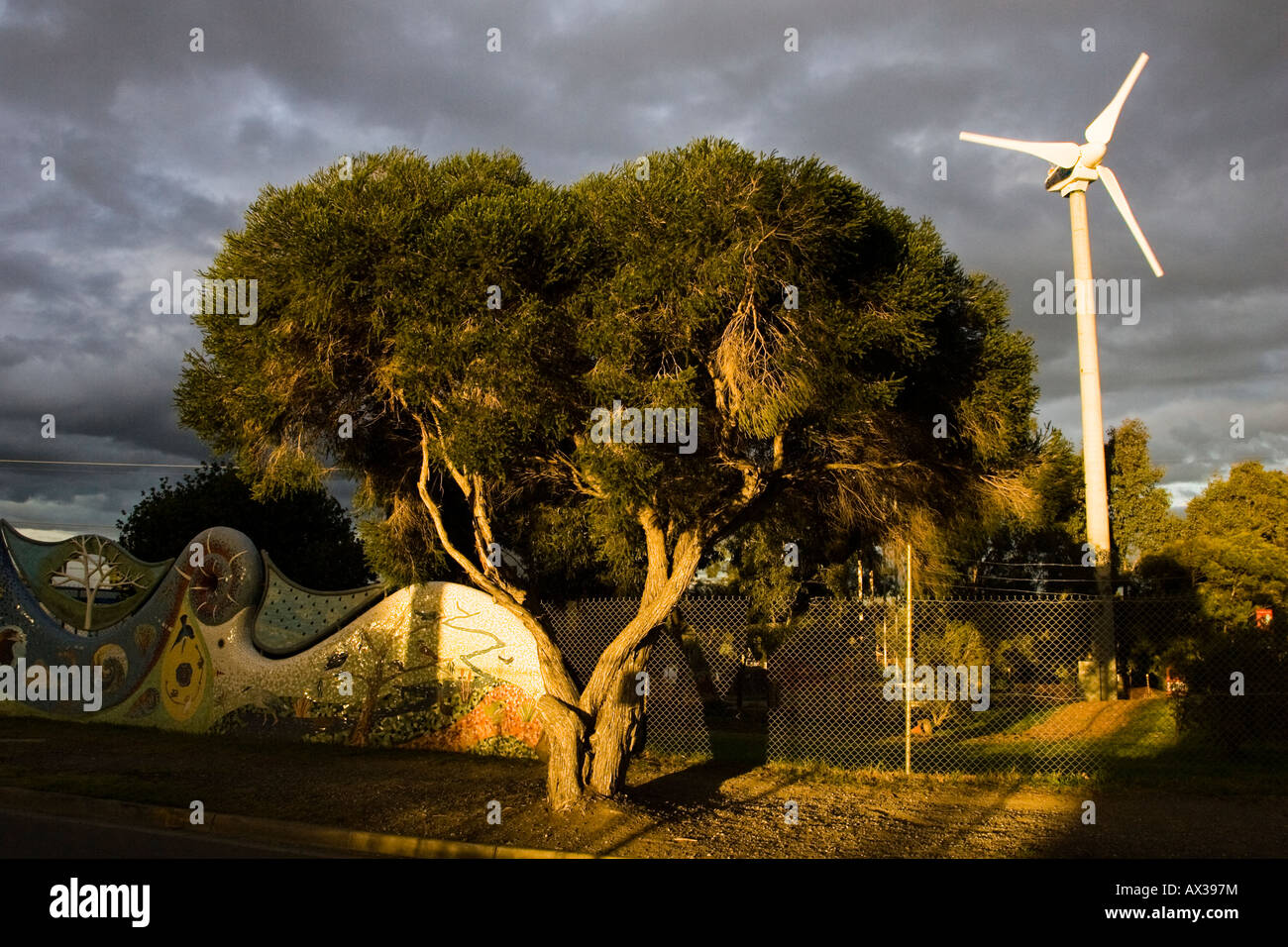 Wind turbine at CERES environmental park Melbourne Australia Stock ...
