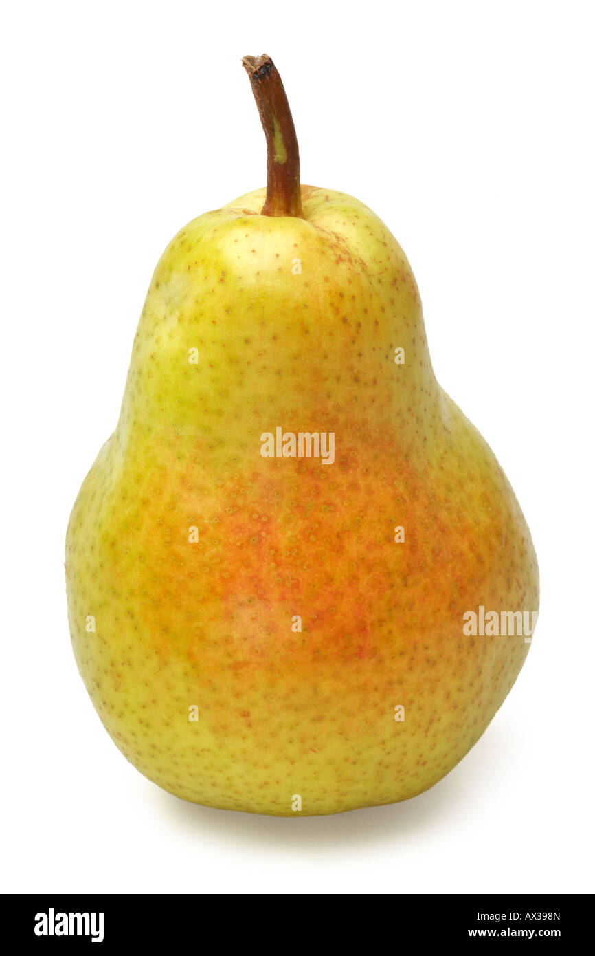 Golden Yellow Pear on White Background Stock Photo - Alamy