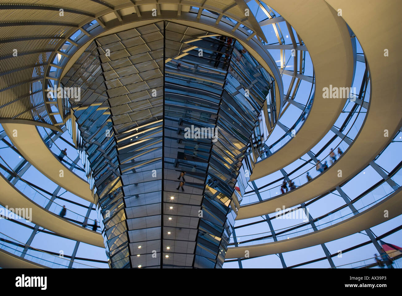Glass dome of the Reichstag, seat of Bundestag or German Parliament by ...