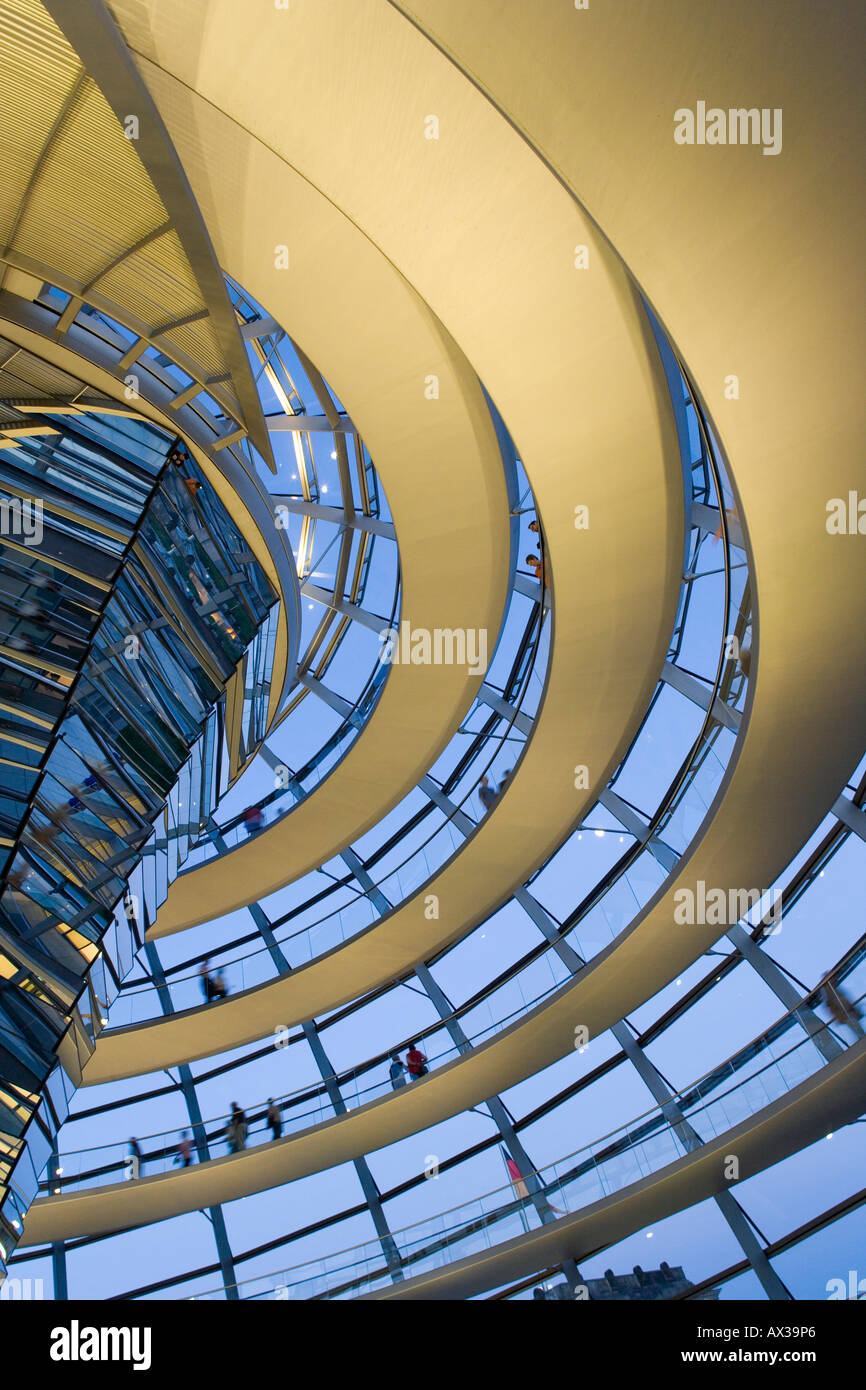 Glass dome of the Reichstag, seat of Bundestag or German Parliament by ...