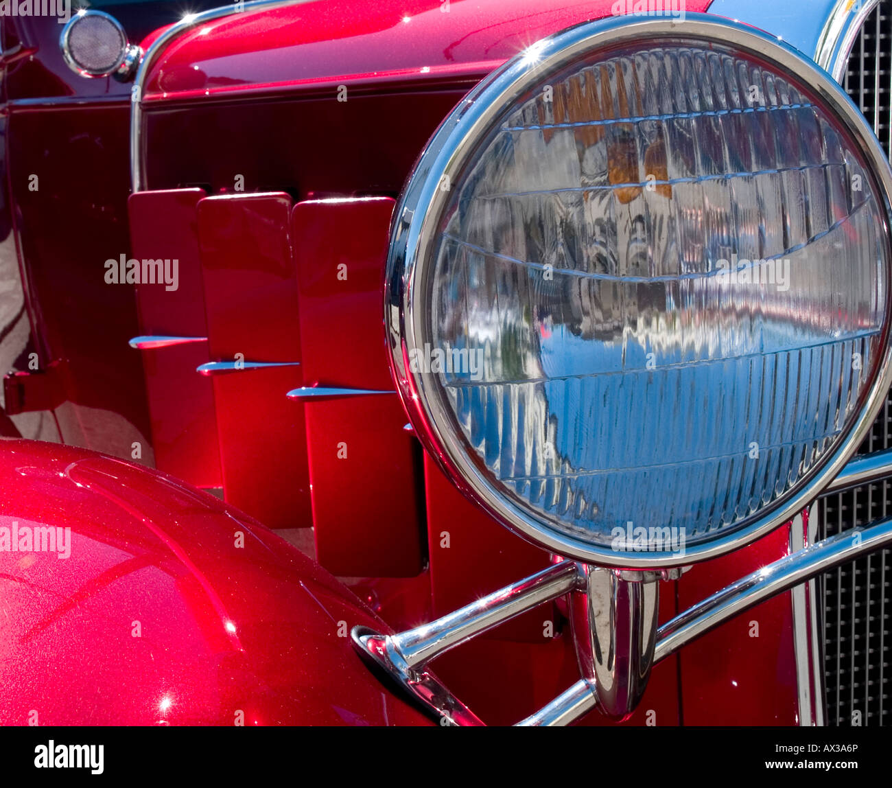 Stock image of the right front end of a classic car Stock Photo - Alamy