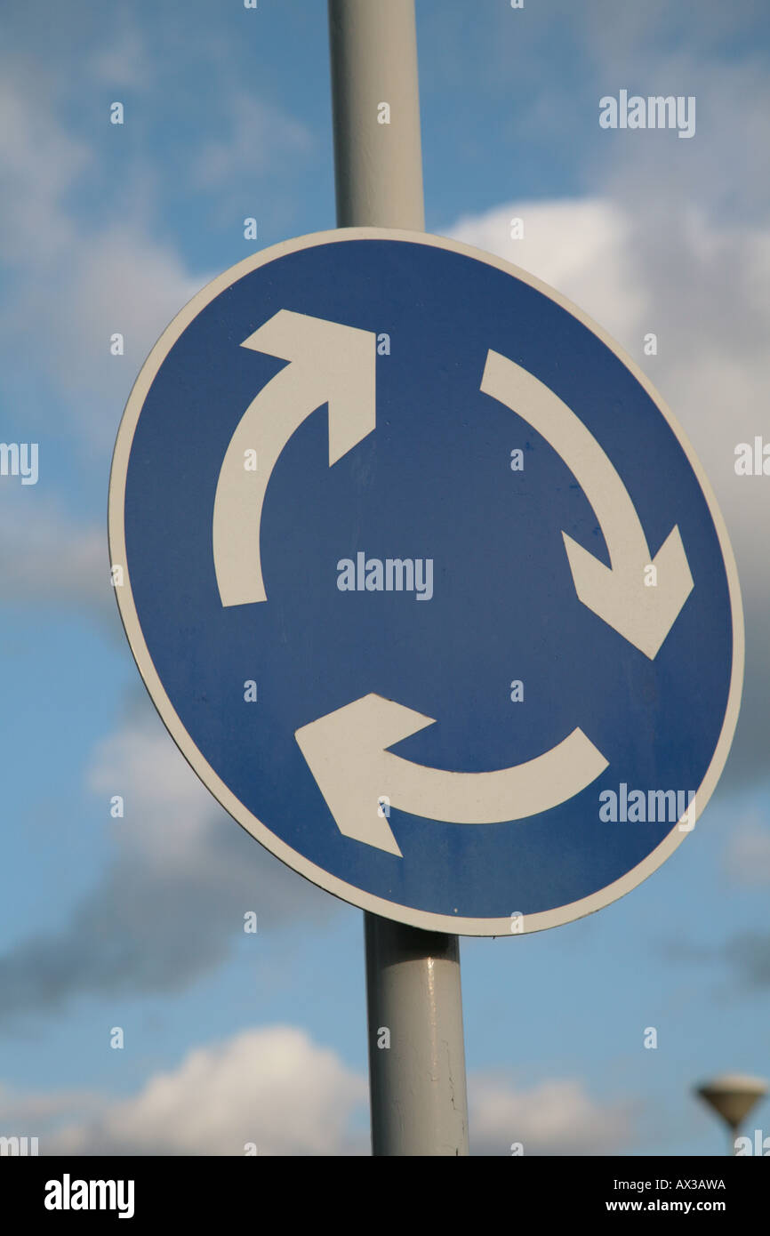 Mini roundabout sign hi-res stock photography and images - Alamy