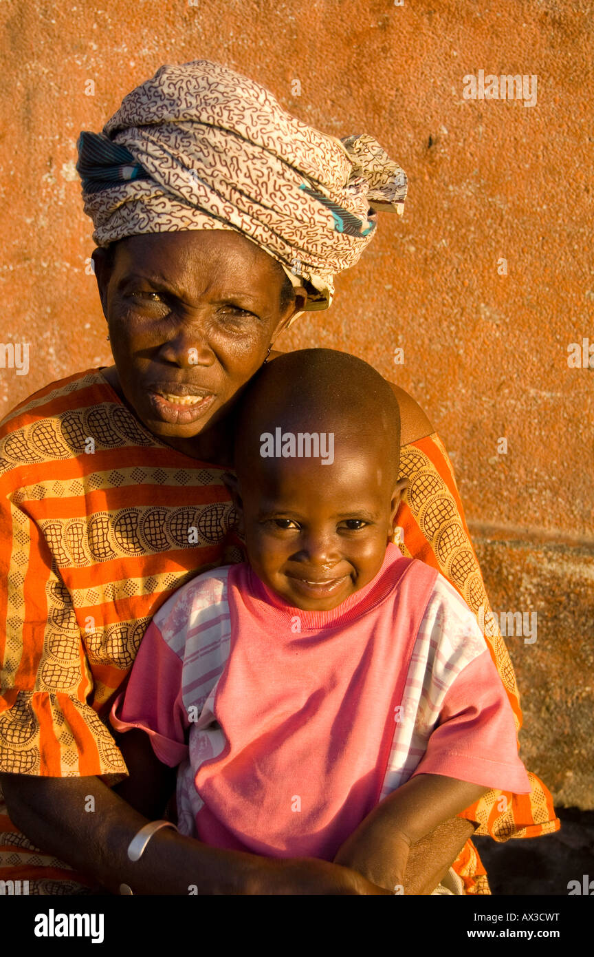 Travel, Senegal, Dakar, Local old woman and grandchild, Boy Stock Photo ...