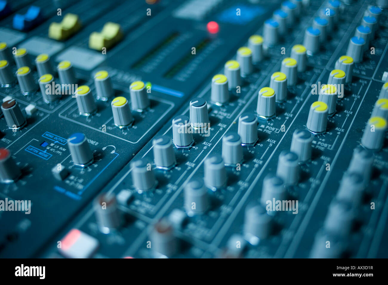 detail of an audio mixer inside a recording studio Stock Photo - Alamy