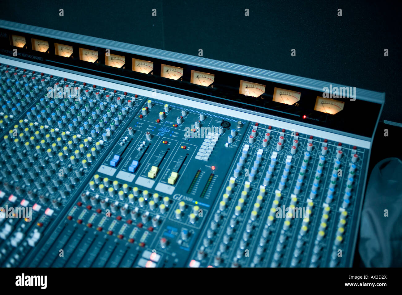 detail of an audio mixer inside a recording studio Stock Photo - Alamy