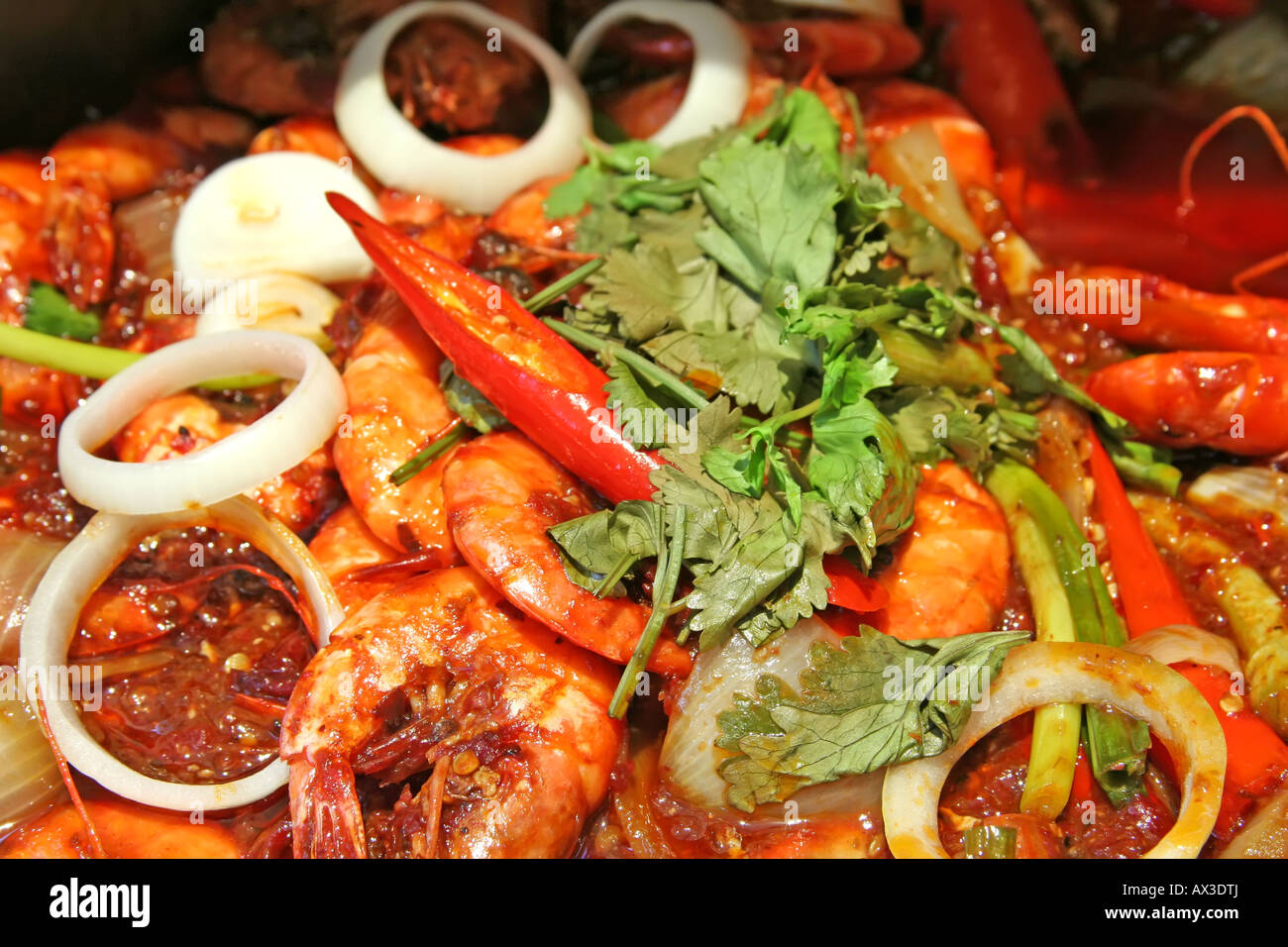 Spicy prawn dish traditional tropical asian cuisine Stock Photo - Alamy