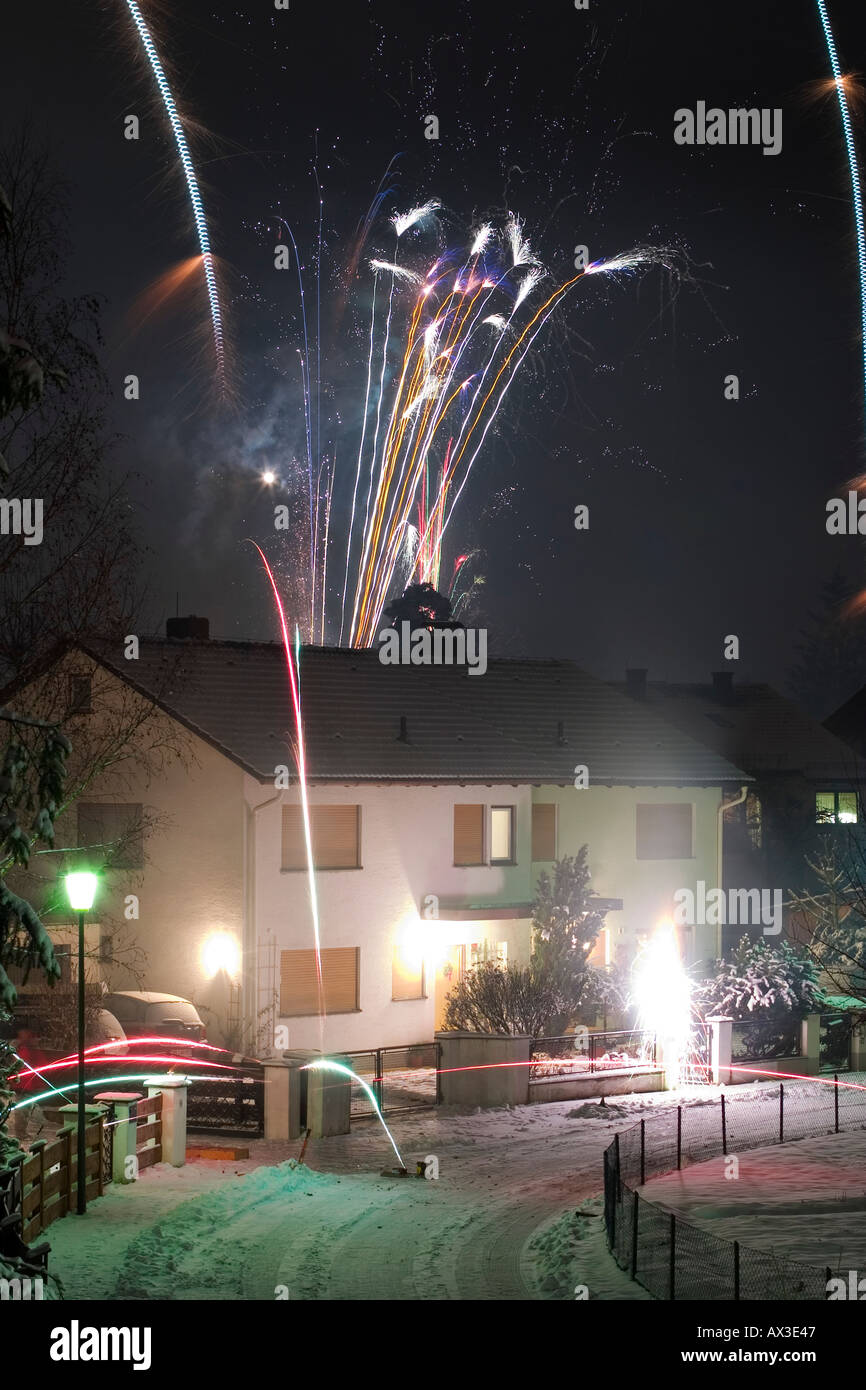 New Year s Eve Fireworks Germany Stock Photo - Alamy