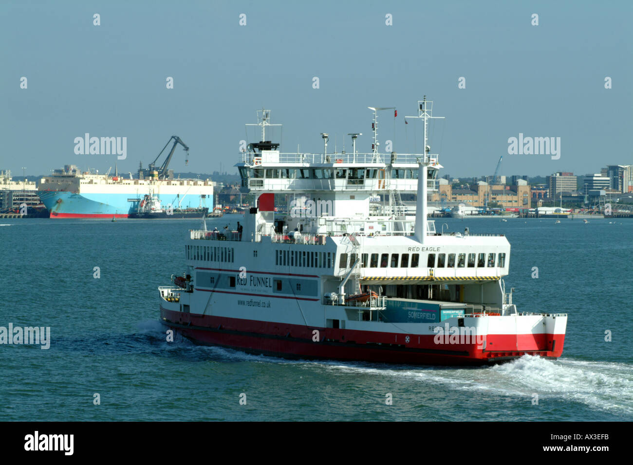 Red Eagle Vessel of the Red Funnel Ferry Fleet on Southampton Water ...