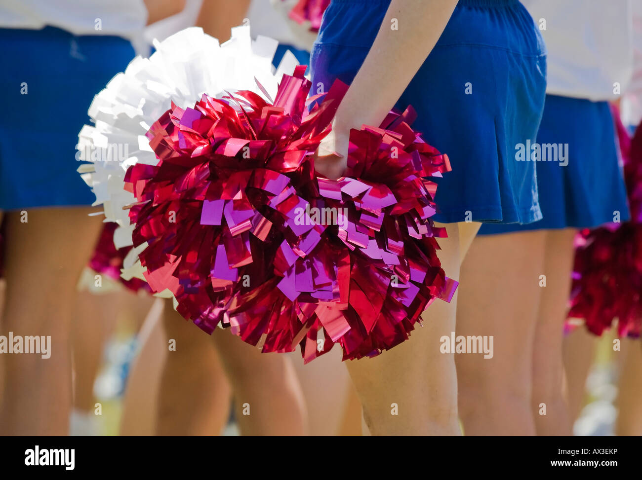 Young teenage girls competing in pom-pon contests prepare to go on ...