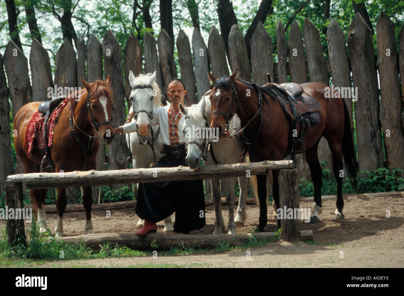 Cossacks and Horses Saporoshje Ukraine Stock Photo - Alamy