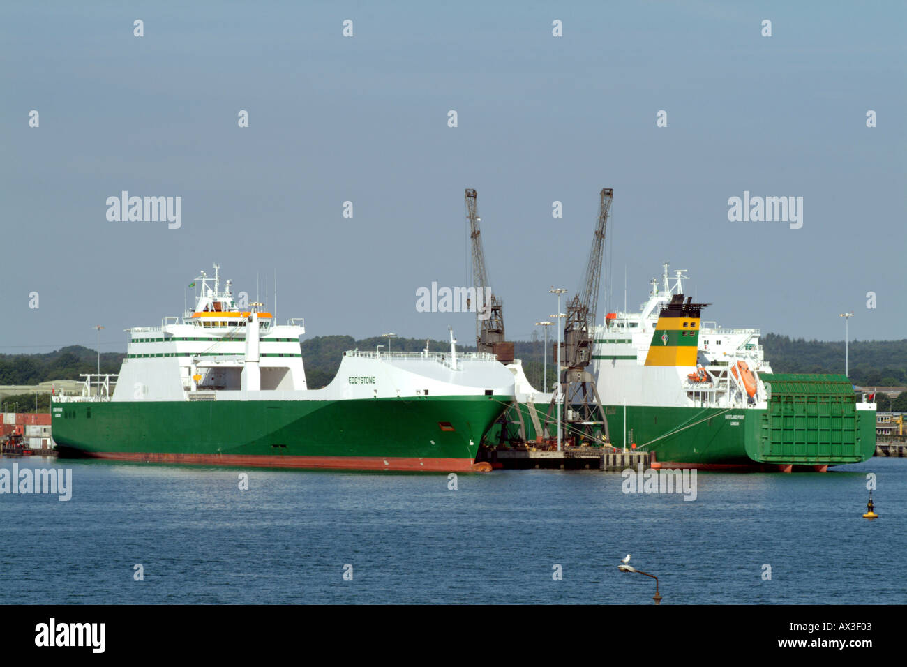 Ships Eddystone and Hartland Point at Marchwood Military Base on ...