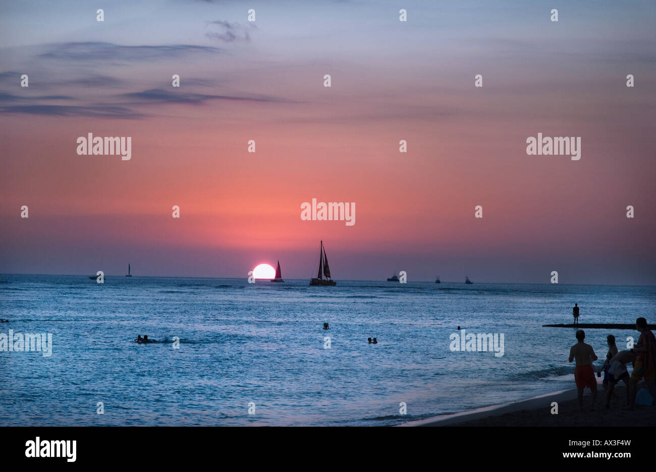 Twilight sunset in Hawaii Stock Photo - Alamy
