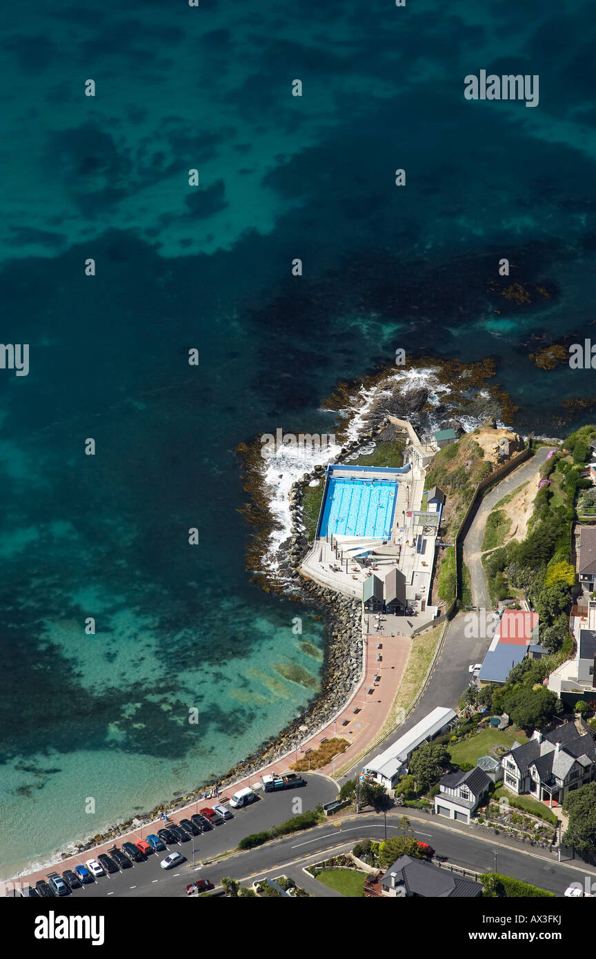 St Clair Hot Salt Water Pool Dunedin South Island New Zealand aerial ...