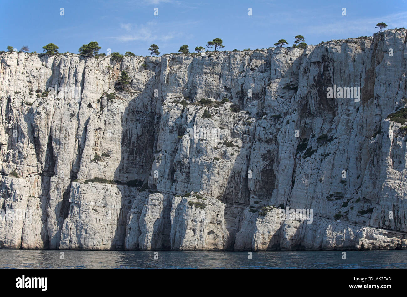 Stock photograph of Calanques limestone cliffs on French coast between ...