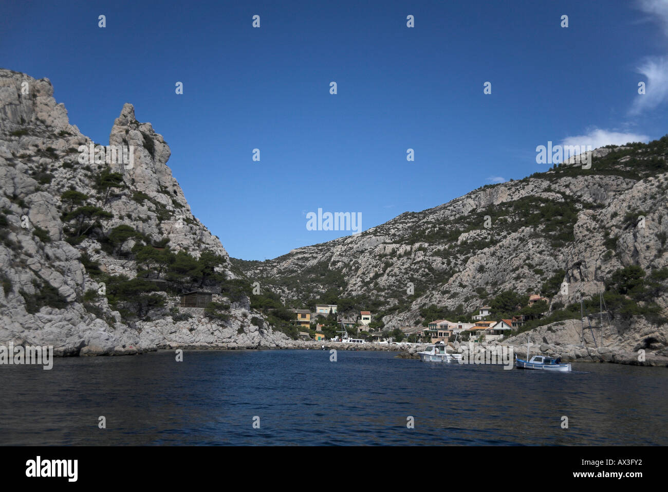 Stock photograph of Calanques limestone cliffs on French coast between ...