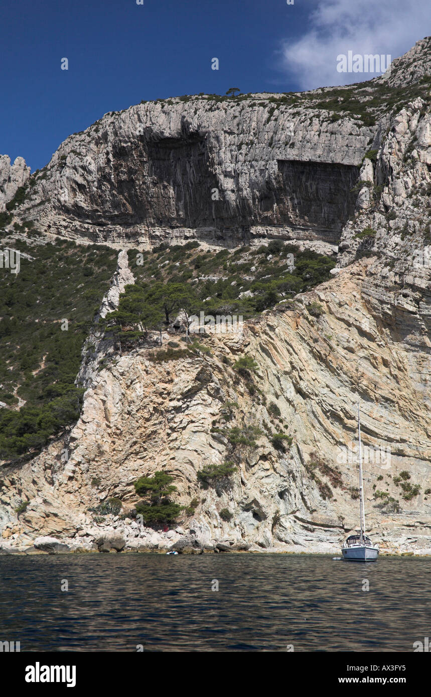 Stock photograph of Calanques limestone cliffs on French coast between ...