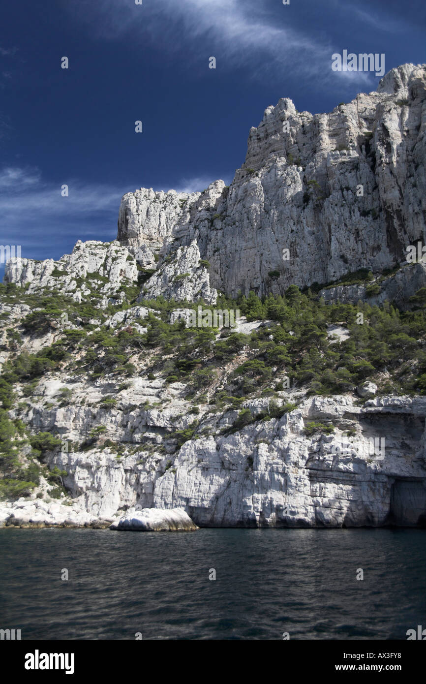 Stock photograph of Calanques limestone cliffs on French coast between ...