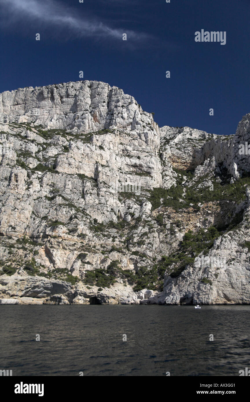 Stock photograph of Calanques limestone cliffs on French coast between ...