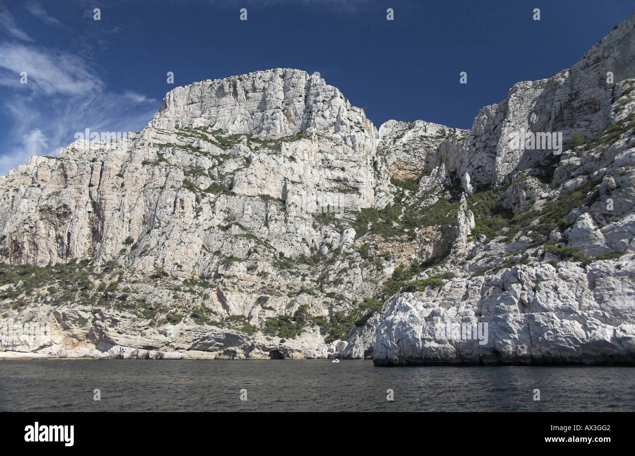Stock photograph of Calanques limestone cliffs on French coast between ...