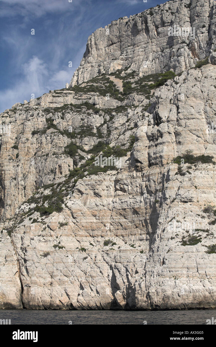 Stock photograph of Calanques limestone cliffs on French coast between ...