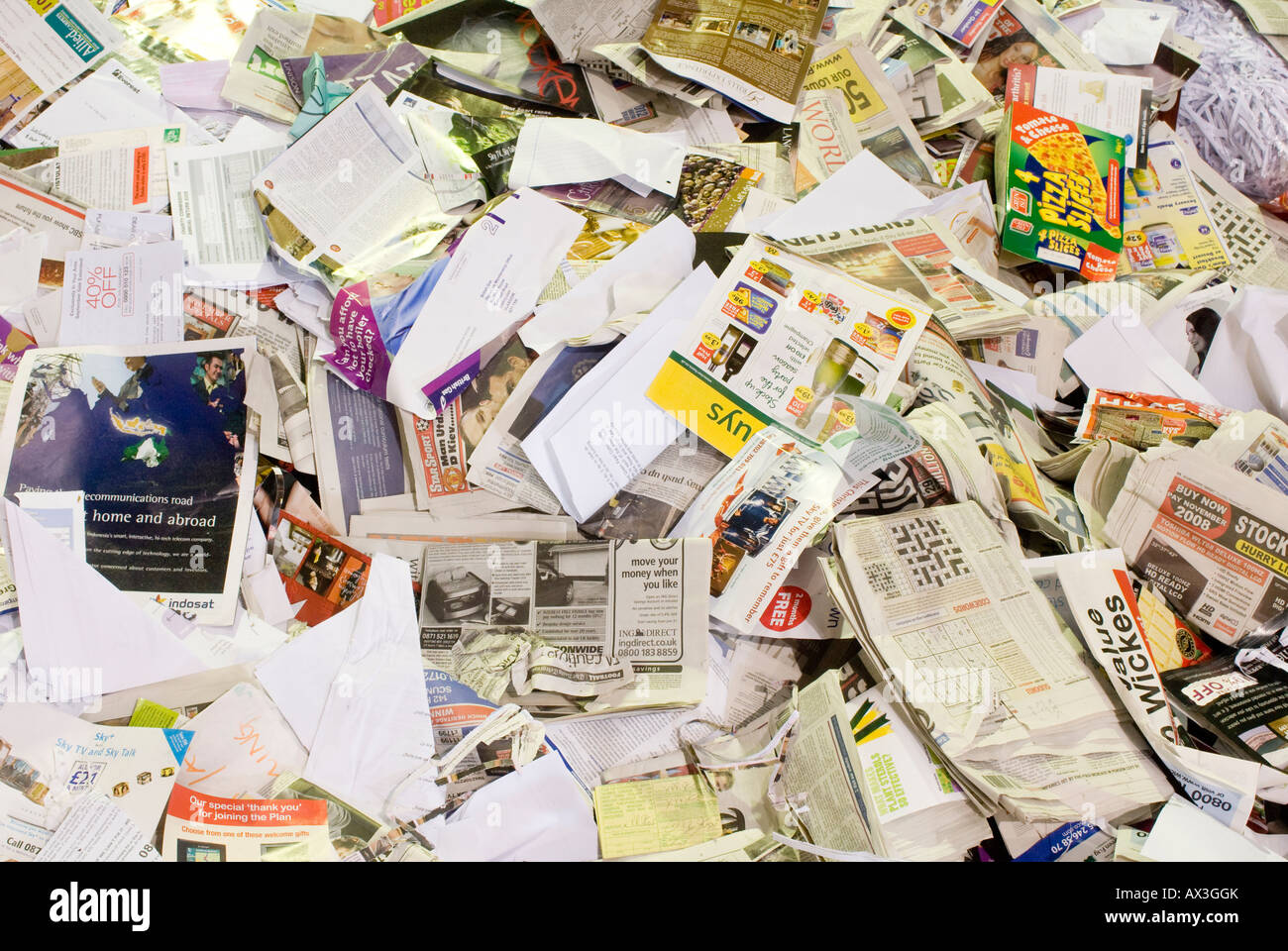 household paper waste at a recycling plant in the united kingdom Stock ...
