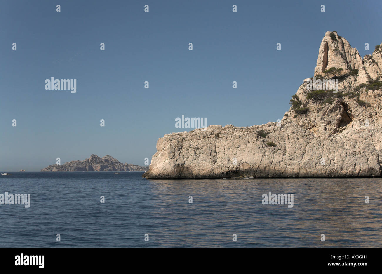 Stock photograph of Calanques limestone cliffs on French coast between ...