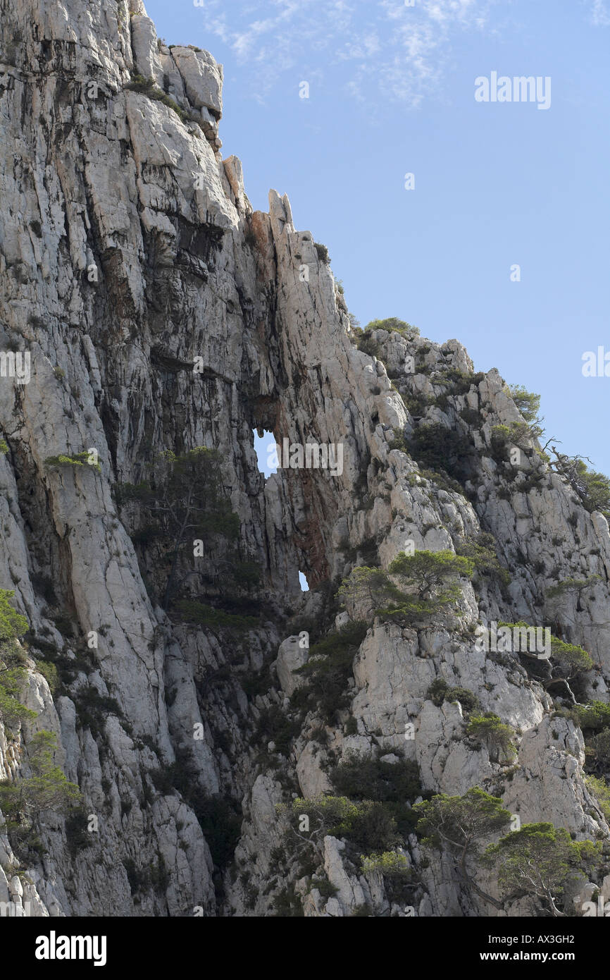 Stock photograph of Calanques limestone cliffs on French coast between ...