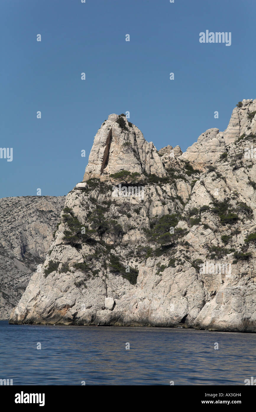 Stock photograph of Calanques limestone cliffs on French coast between ...