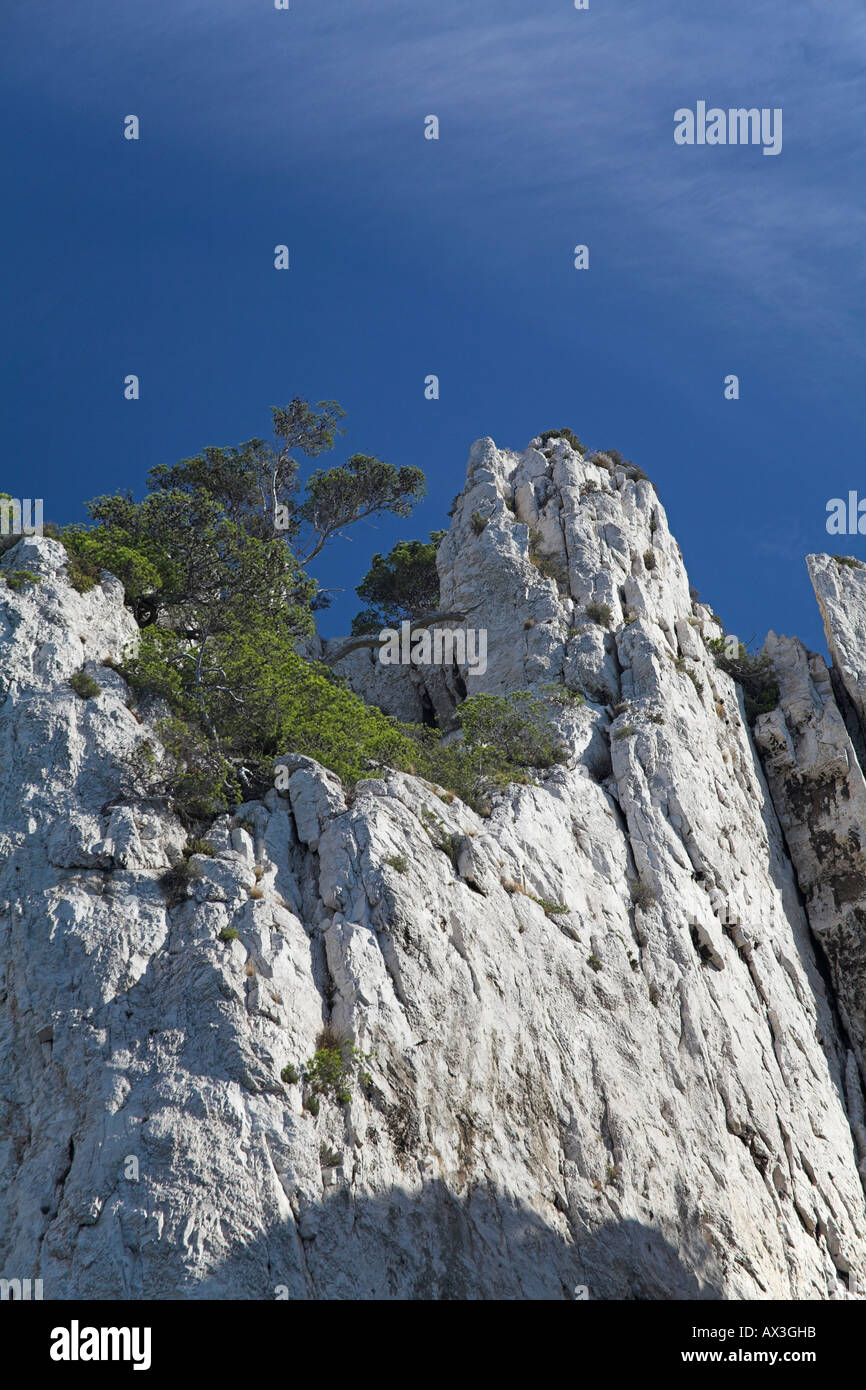 Stock photograph of Calanques limestone cliffs on French coast between ...