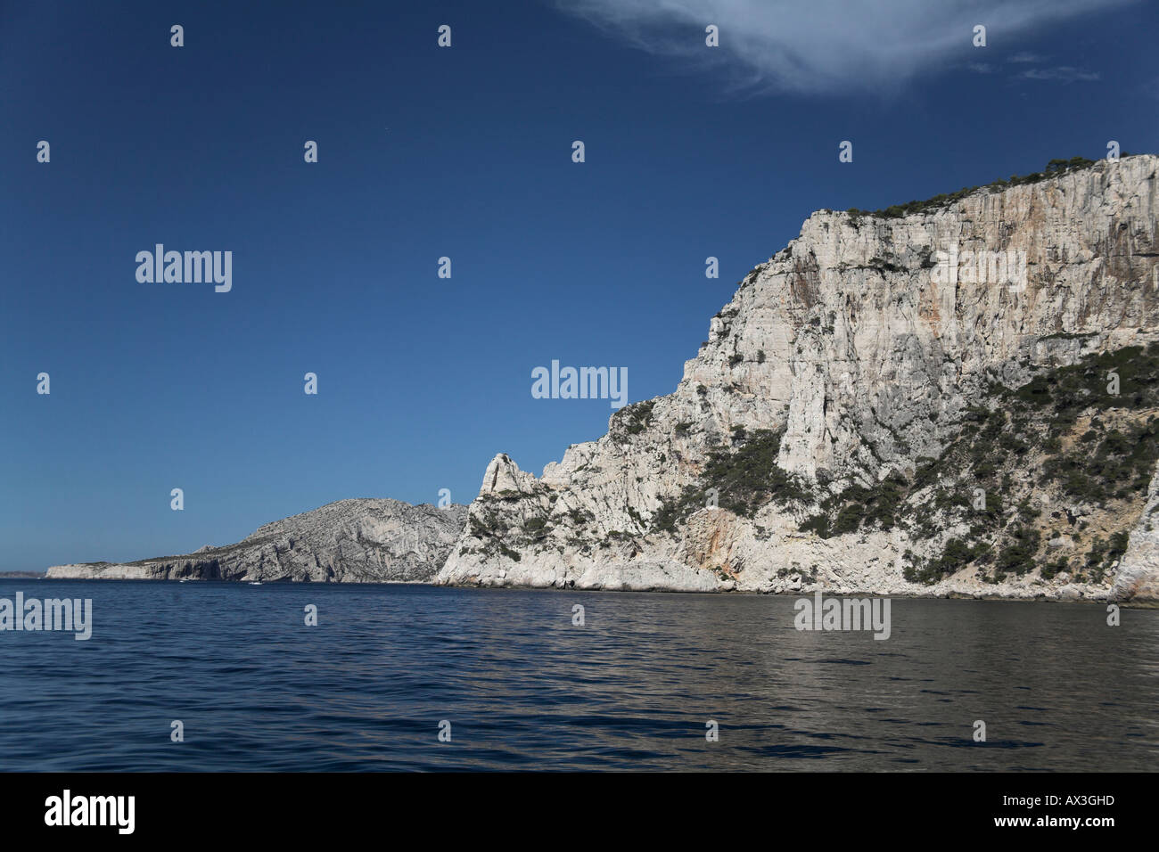 Stock photograph of Calanques limestone cliffs on French coast between ...