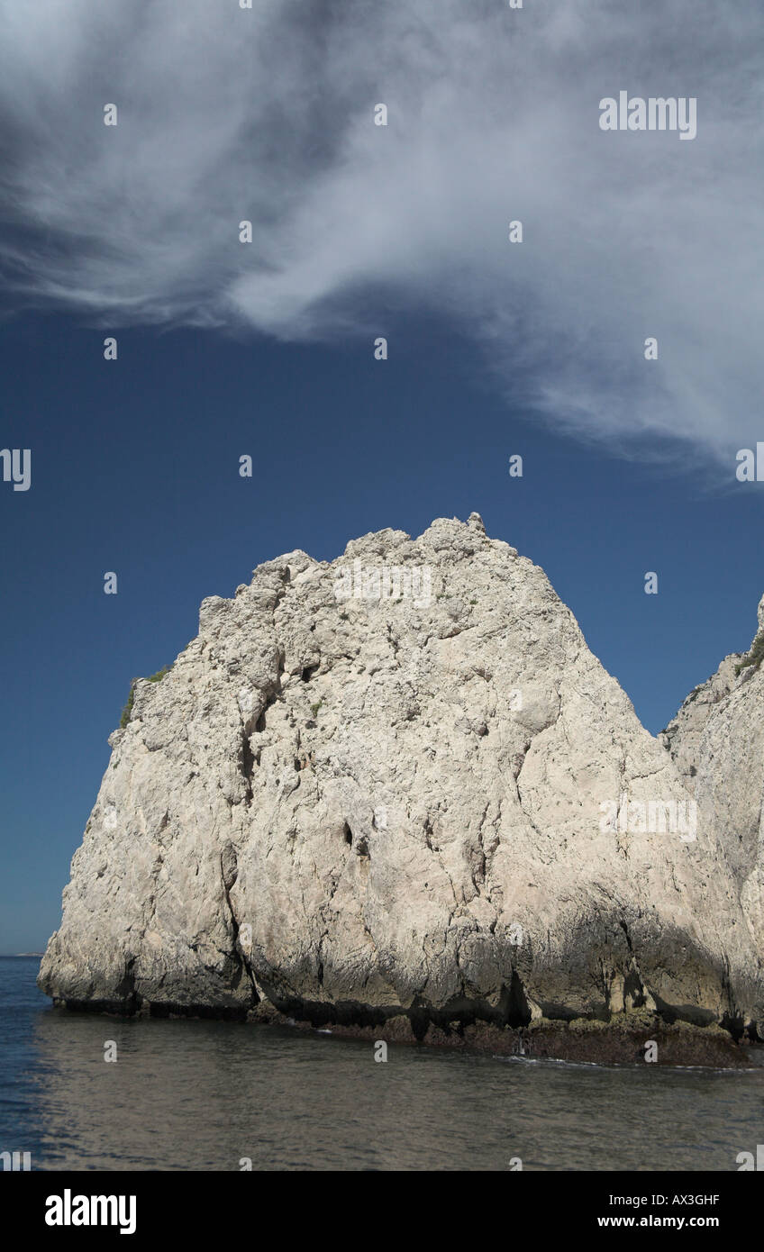 Stock photograph of Calanques limestone cliffs on French coast between ...